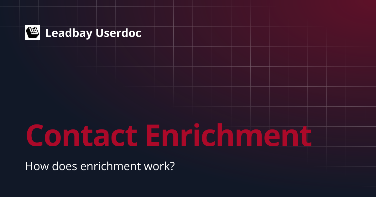 Contact Enrichment | Leadbay Userdoc